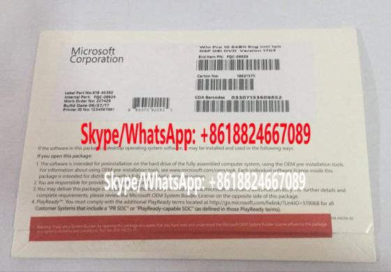 Windows/Win 10 Pro USB Original Online Active Key Code COA Sticker ...