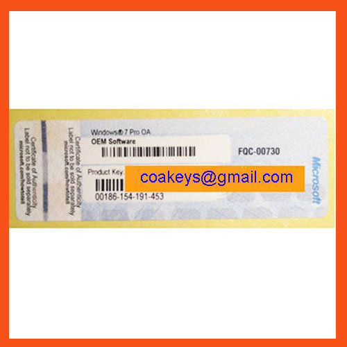 Windows 7 Pro HP COA Label Blue Key Card Sticker License(id:8541705 ...