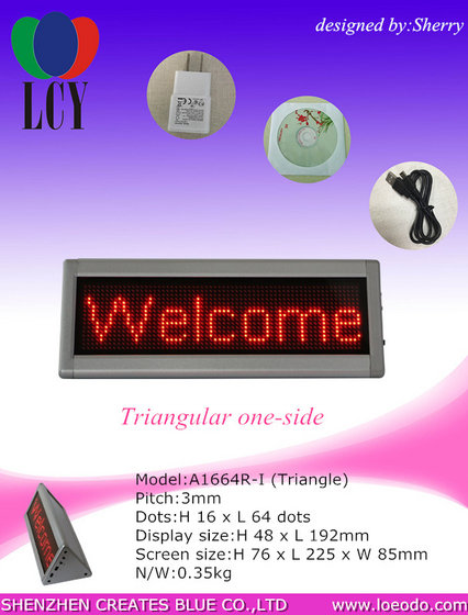 LED Mini Meeting Table Sign Mini Triangle LED Board LED Moving Sign(id ...